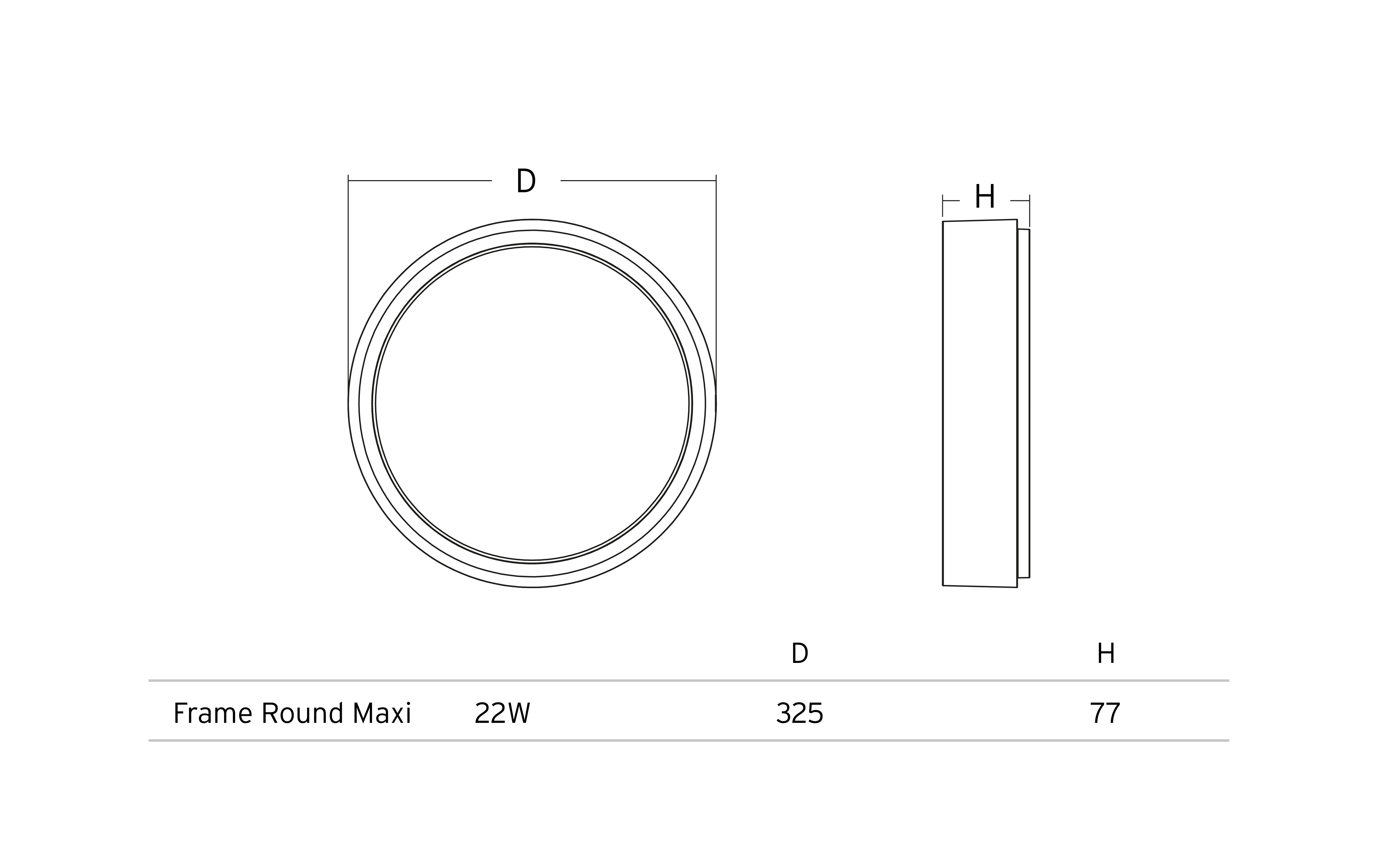 ARMATUR FRAME RUND MAXI SVART LED 3K SENSOR | Frame | Onninen