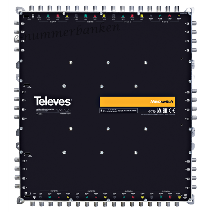 E-nummer 60 006 25 - SWITCH NEVO 17x24 REF 714804 - Televes Scandinavia